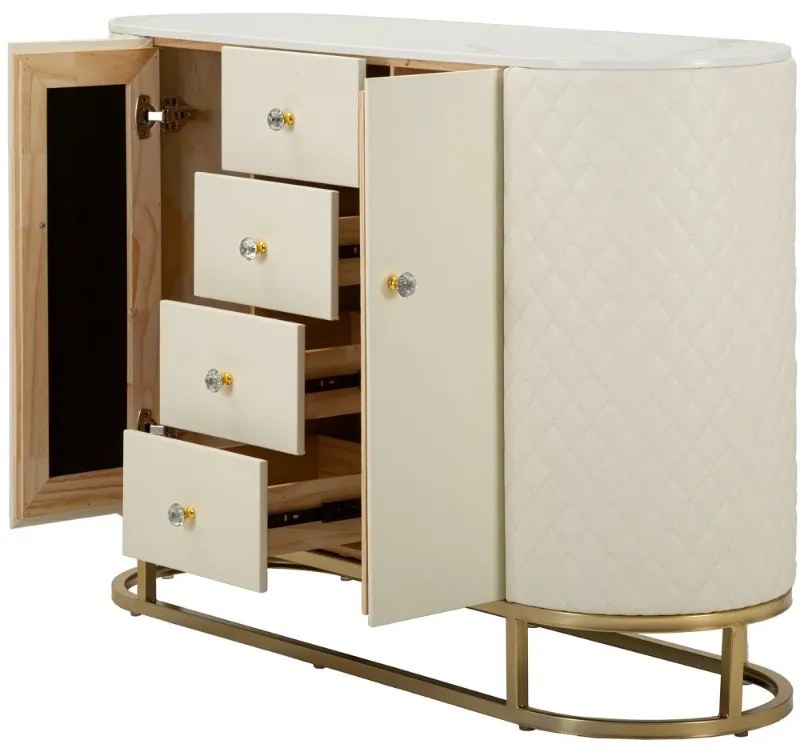 Designová komoda Pembroke 120 cm bílá