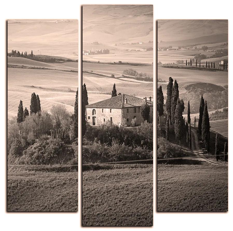 Obraz na plátně - Italská venkovská krajina - čtverec 3156QC (105x105 cm)