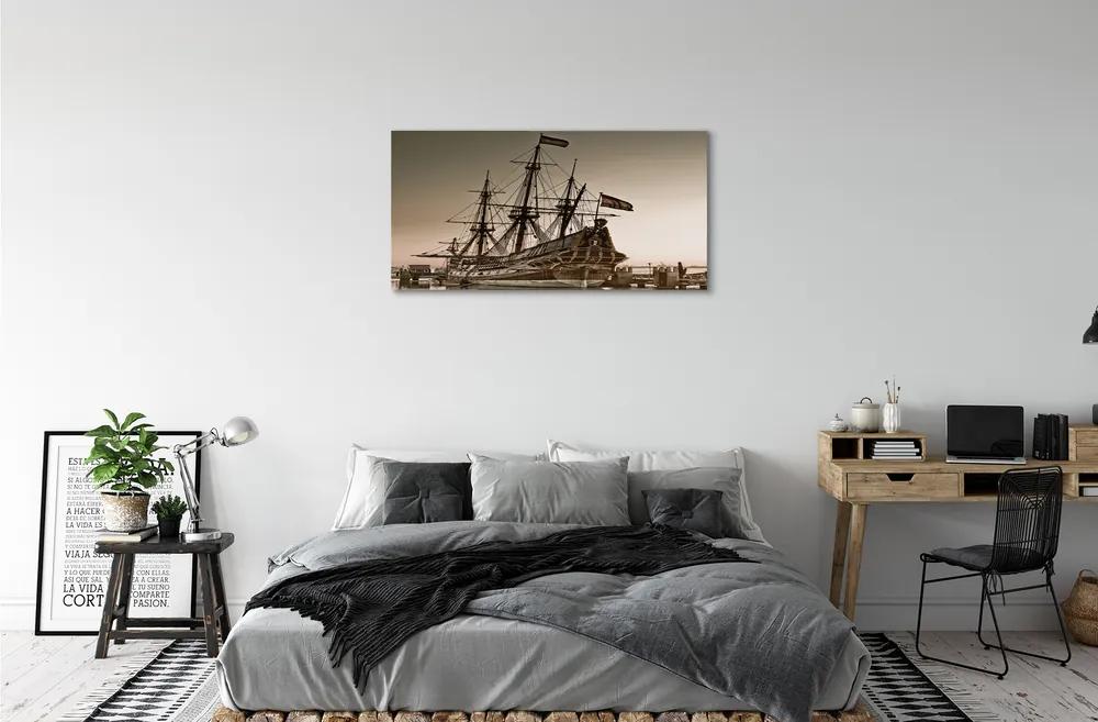 Obrazy na plátně Loď old sky sea 120x60 cm