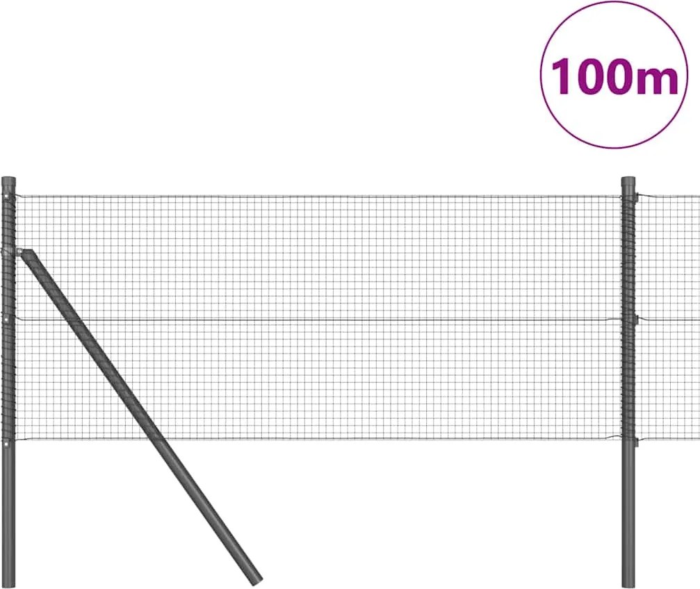Zemní upevnění svařované drátěné ploty 100 x 0,8 m Šedá 3351905