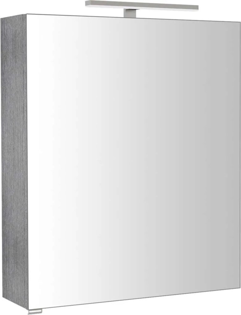 Sapho Riwa - Zrcadlová skříňka s LED osvětlením 60x70x17 cm, dub stříbrný RIW060-0011