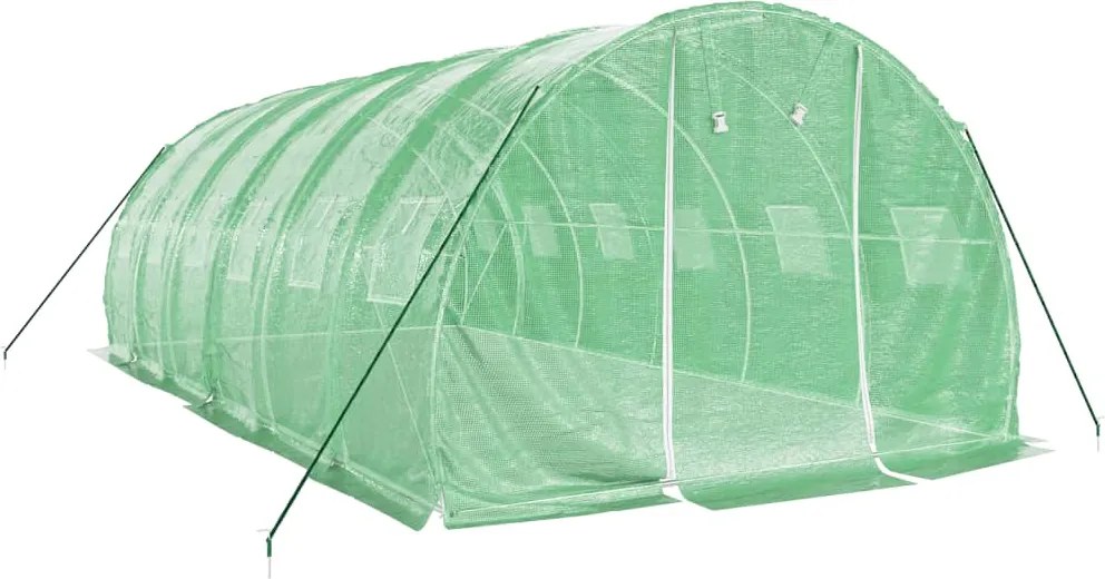 Skleník s ocelovým rámem zelený 18 m² 6 x 3 x 2 m 3188040