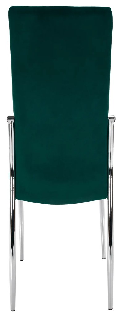 Jídelní židle ADORA NEW sametová látka Velvet smaragdová, kov chrom