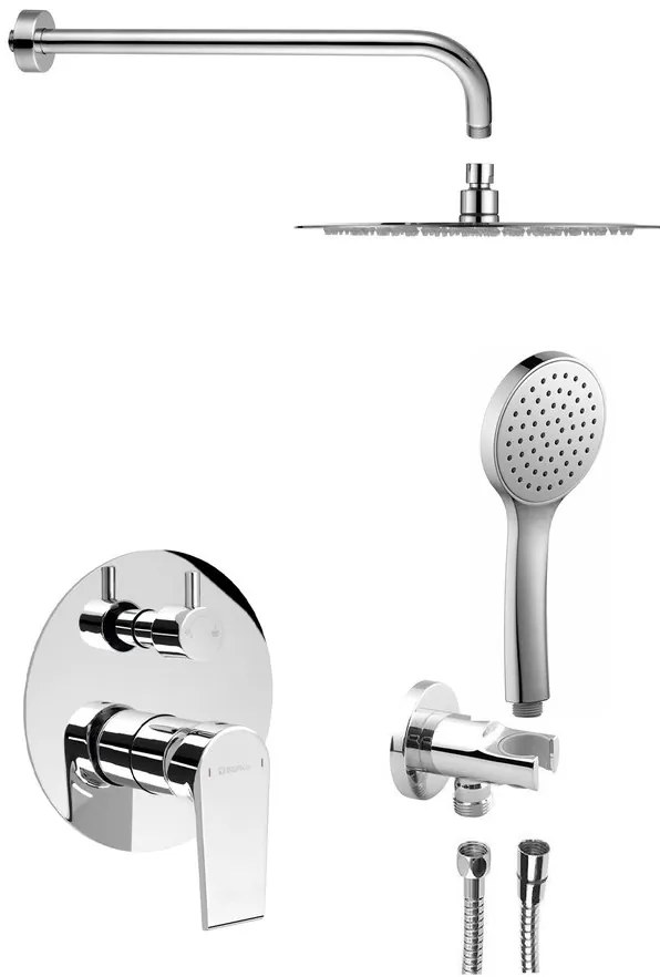 Sapho, KAI podomítkový sprchový set s pákovou baterií, otočný přepínač, 2 výstupy, chrom