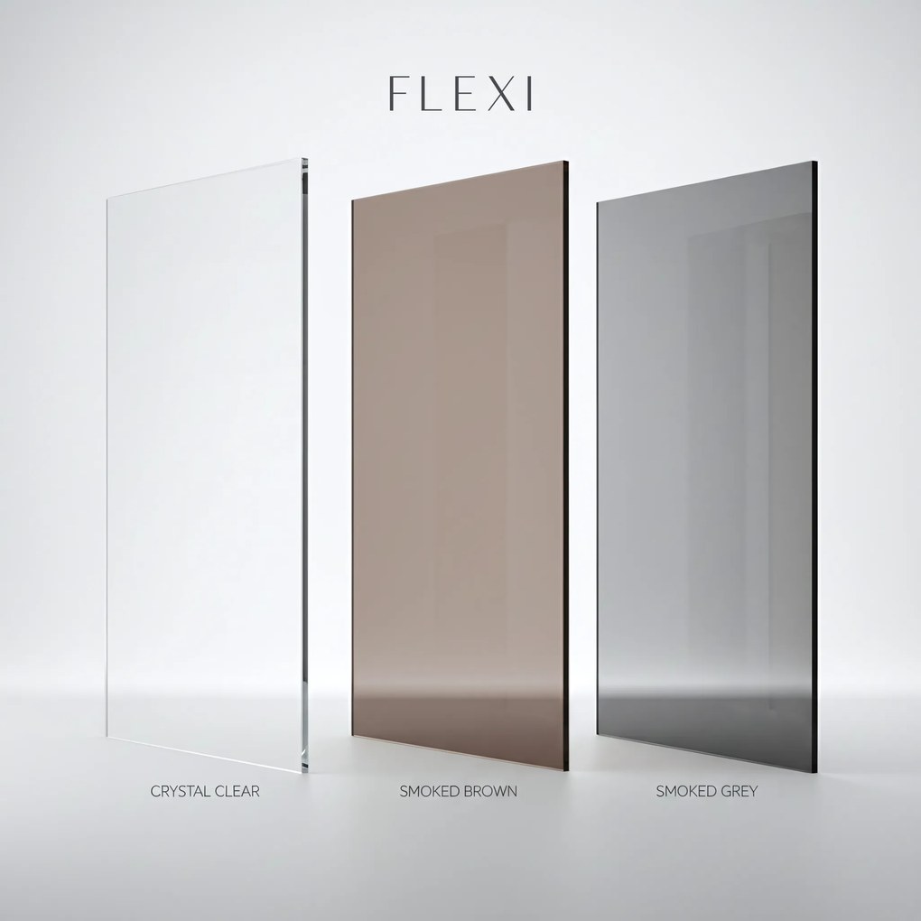 Bezrámová sprchová zástěna REA FLEXI BRUSH COPPER 110 cm, měď kartáčovaná/transparent - bez vaničky