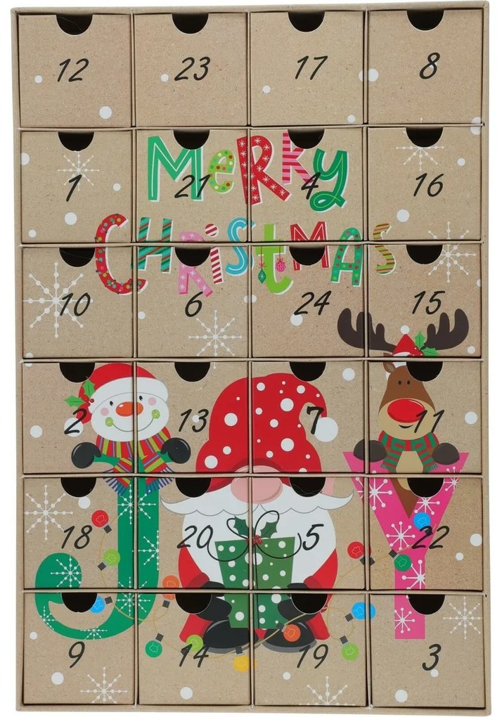 Adventní kalendář Joy, 38 x 26 x 6,5 cm