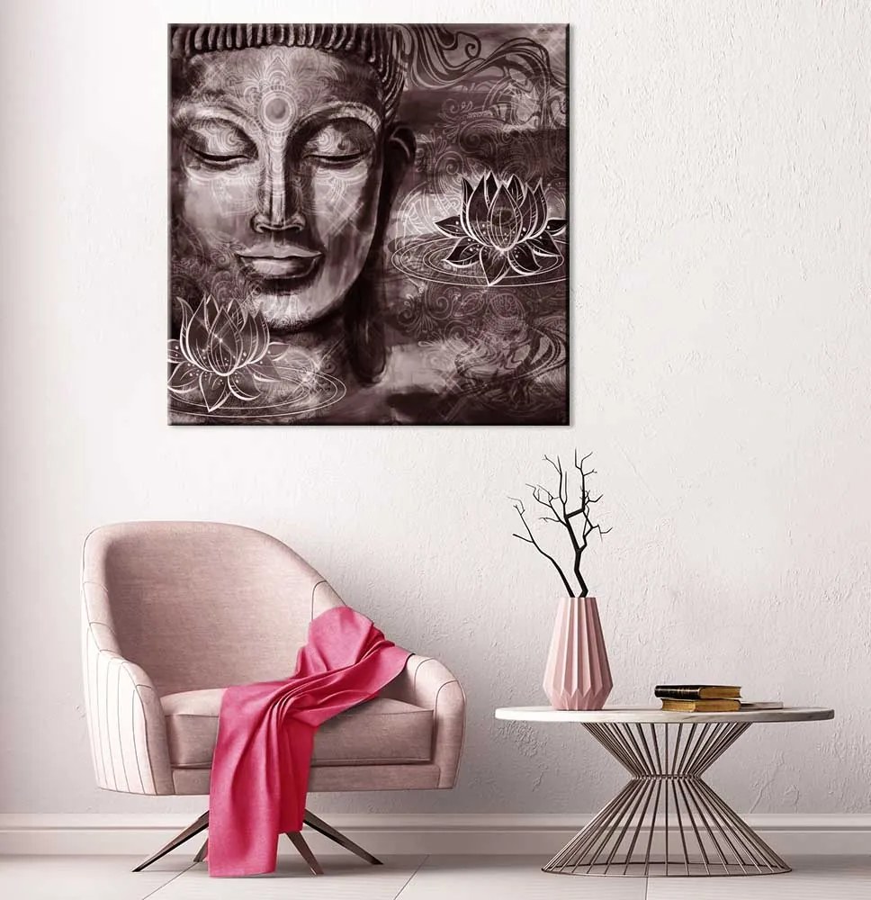 Energetický obraz Buddha Brown Velikost (šířka x výška): 100x100 cm