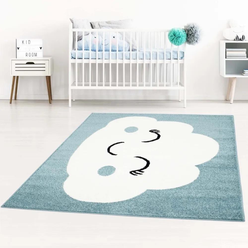 Krásný dětský koberec s motivem bílého mráčku Šířka: 140 cm | Délka: 200 cm