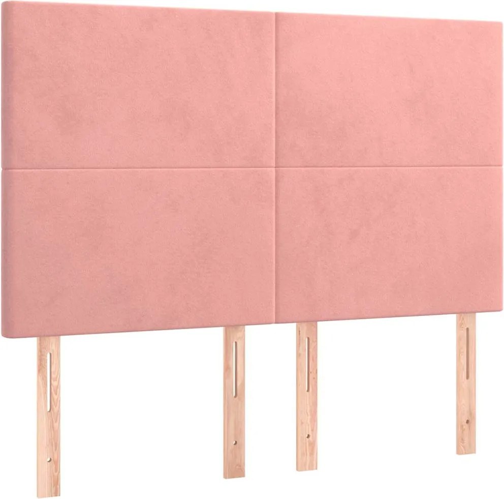 Box spring postel s matrací růžová 140x200 cm samet 3129098