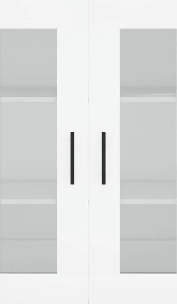 vidaXL Skříň highboard 69,5 x 34 x 180 cm kompozitní dřevo [3198617] Barva: bílá s vysokým leskem