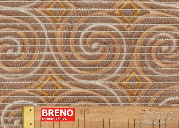 Breno Koupelnová pěnová předložka SOFTY-TEX 79830.8 spirály, šíře 65 cm, Hnědá/Vícebarevné