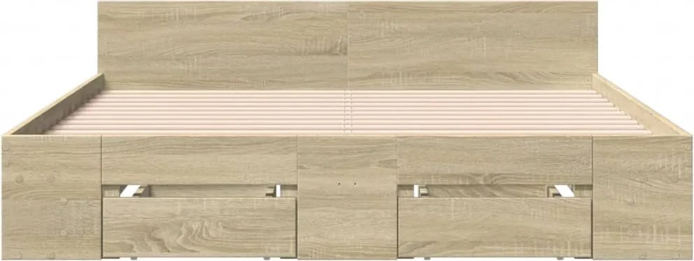Rám postele se zásuvkami dub sonoma 120x200 cm kompozitní dřevo 3280757
