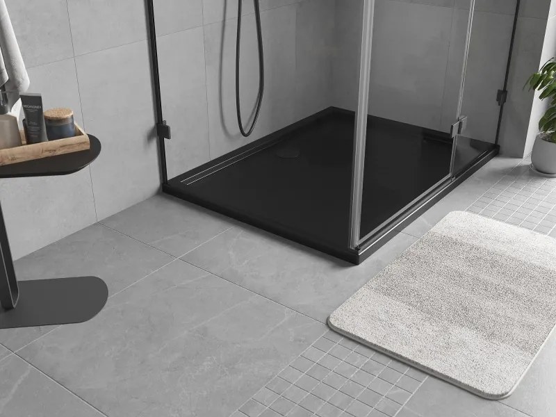 Mexen Flow obdélníkový sprchový kout slim 90 x 75 cm, černý mat - 46R707590