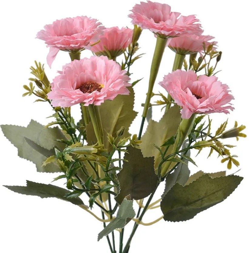 Dekorace umělá květina s růžovými květy - 10*10*30 cm