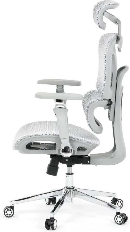 Kancelářská ergonomická židle PORTE — síťovina, šedá