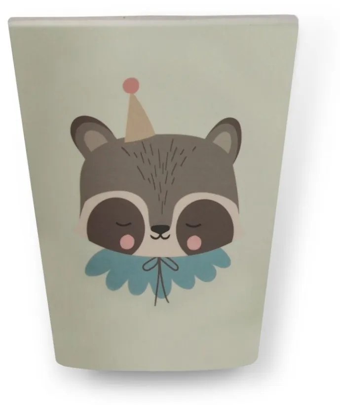 EEF lillemor Bambusové nádobí pro děti Circus Raccoon - set 5 ks, zelená barva, béžová barva
