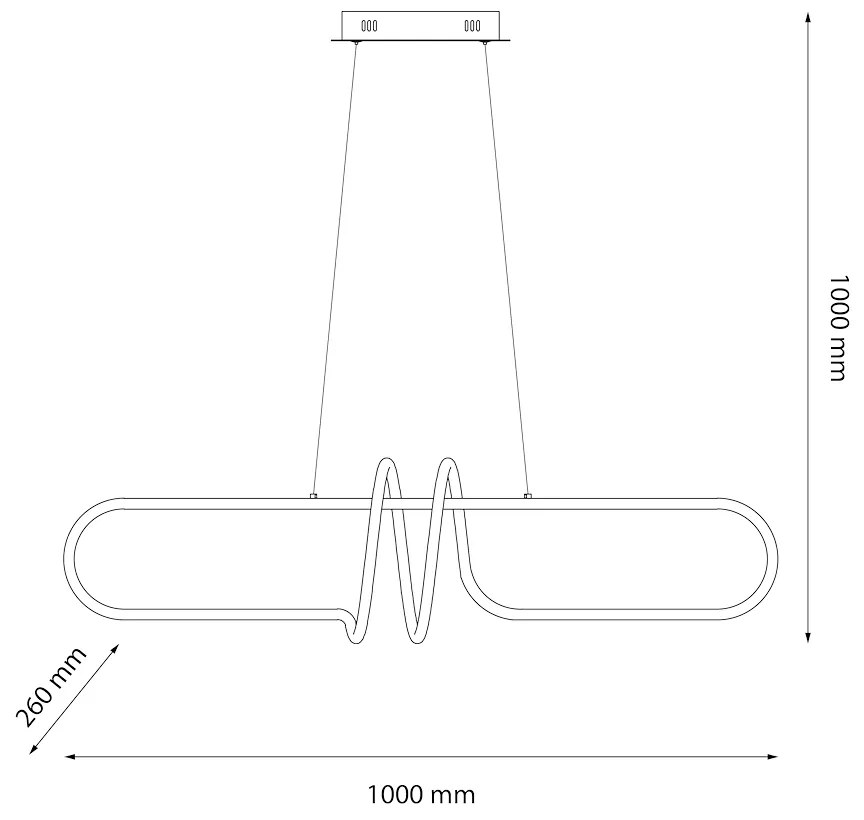 Závěsné LED svítidlo Vertigo, 1x LED 54w, 4000k, b