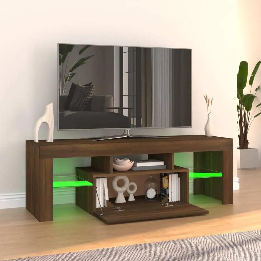 vidaXL TV skříňka s LED osvětlením 120x35x40 cm [815668] Barva: kouřový dub