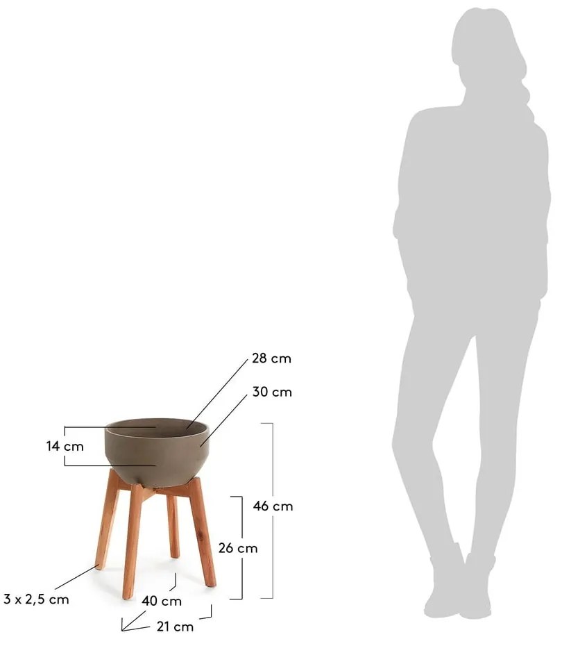 Květináč ve stojanu La Forma, výška 40 cm