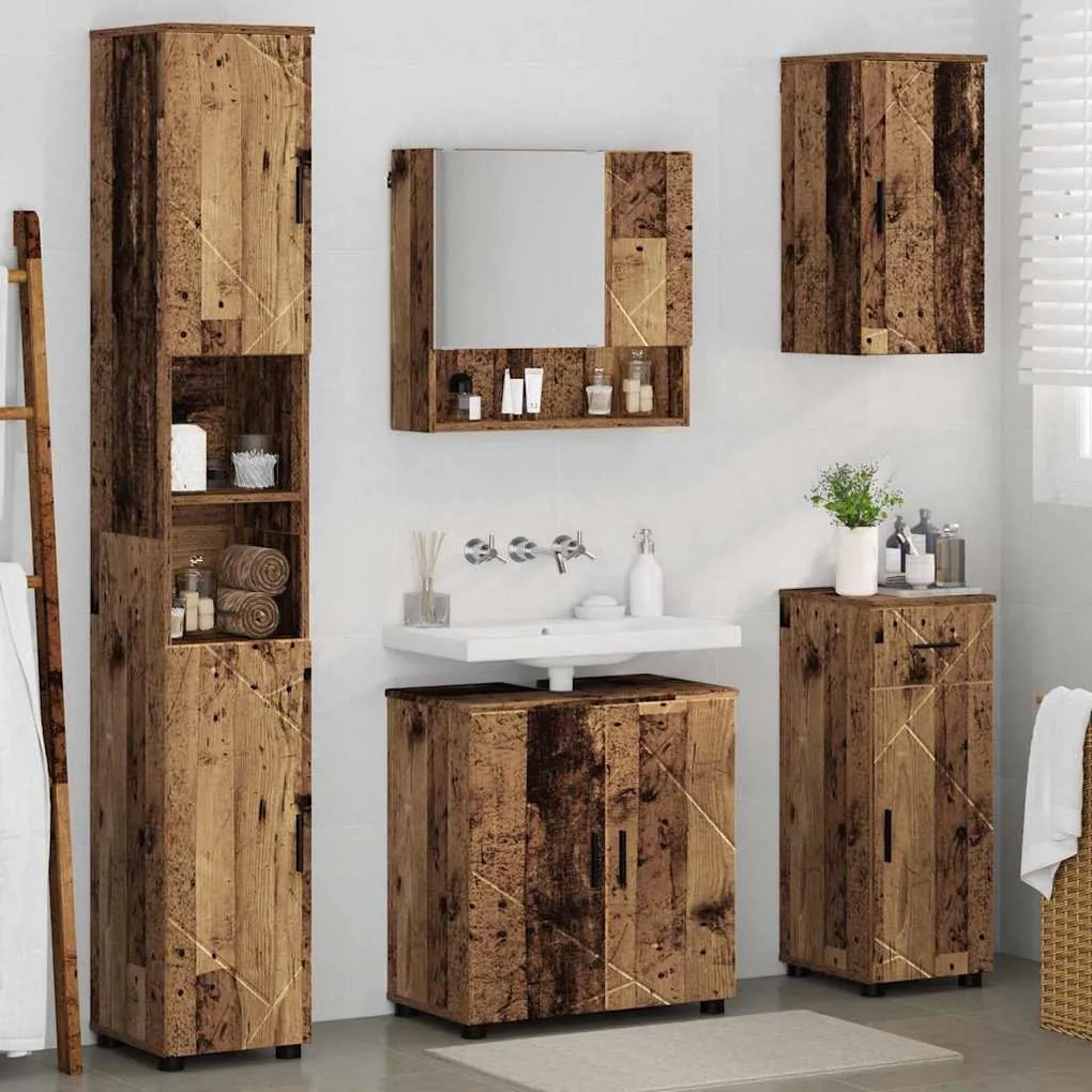 Sada koupelnového nábytku 5 ks Staré dřevo 61 x 35 x 64 cm 3393001