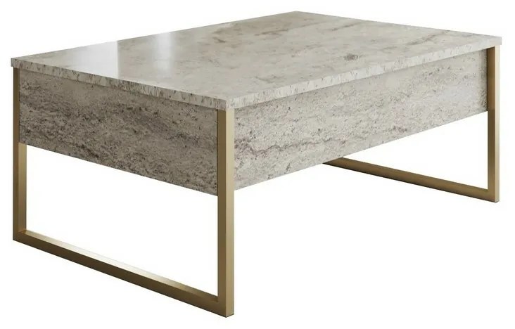Konferenční stolek Luxe Travertine and Gold