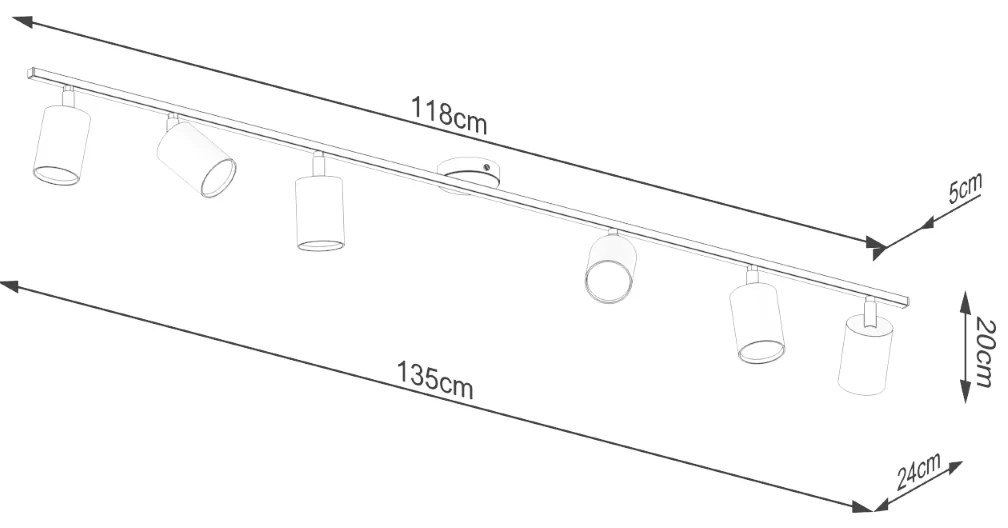 Sollux Lighting Stropní svítidlo LEMMI 6L Černá