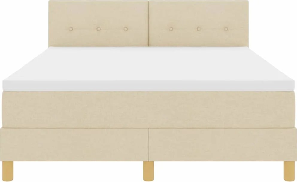 Postel s boxspringem s polštářem Krémová 140 x 190 cm textil 3338921