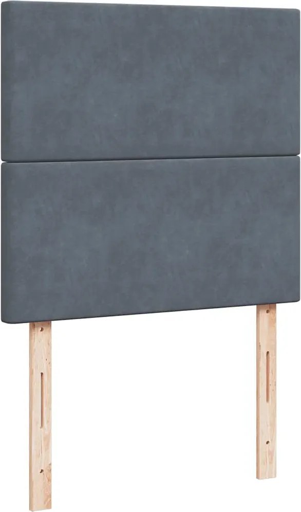Box spring postel s matrací tmavě šedá 80 x 200 cm samet 3292185