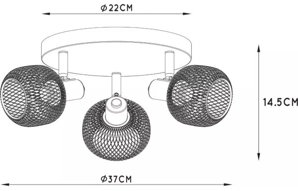 Lucide 77978/13/02 - Bodové svítidlo MAREN 3xE14/13W/230V černá/mosaz