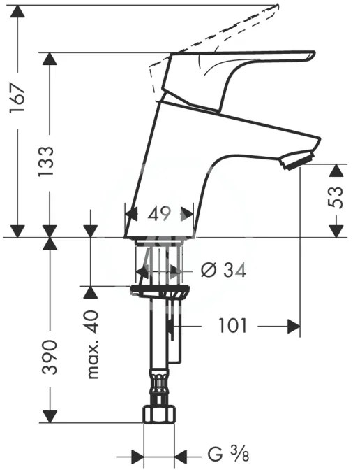 Hansgrohe - Umyvadlová baterie, LowFlow 3,5 l/min, chrom