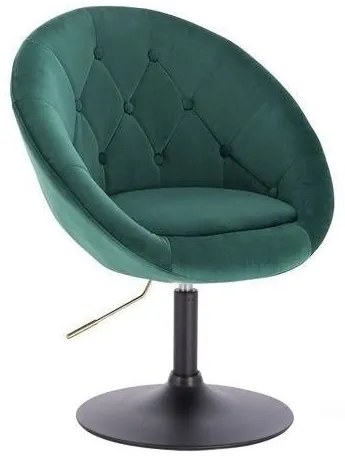 LuxuryForm DESIGN Otočné křeslo VERA VELUR na černém talíři - zelené