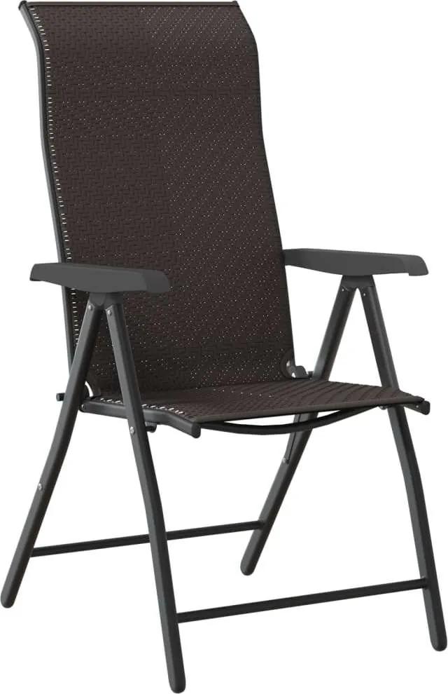 vidaXL Skládací zahradní židle 8 ks polyratan [3270612] Barva: Šedá