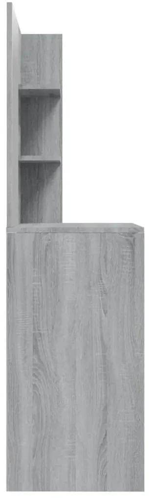 Toaletní stolek se zrcadlem šedý sonoma 74,5 x 40 x 141 cm - Default Title