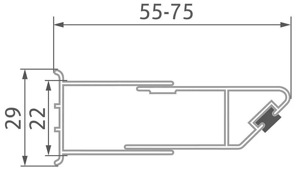 Roth ELEGANT NEO LINE GDO1N+GZN Jednokřídlé sprchové dveře + set profilů GZN 110 cm GDO1N/1100_GZN