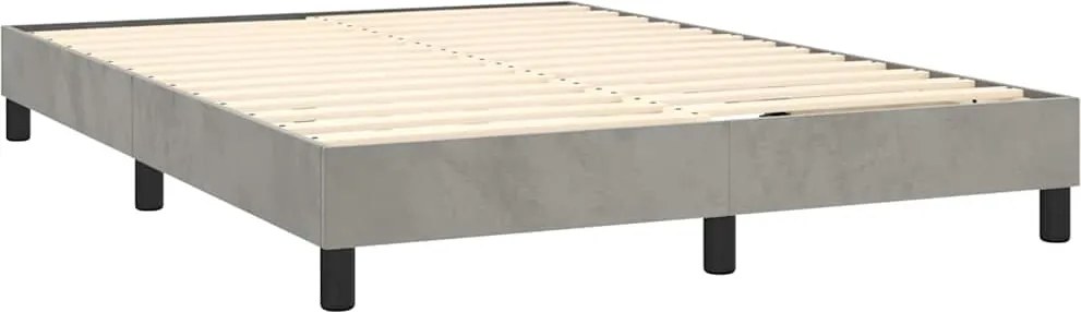 Box spring postel s matrací světle šedá 140x190 cm samet 3131195