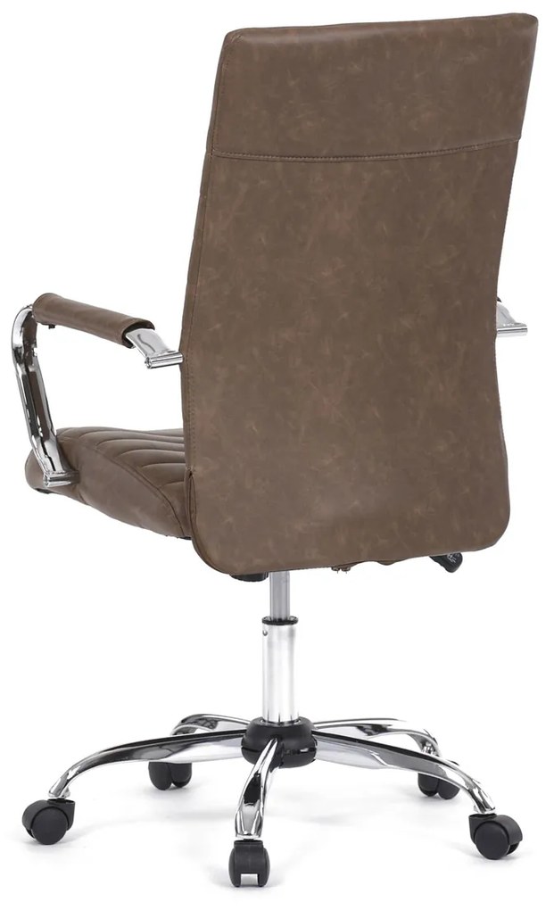 Kancelářská židle KA-V307 BR ekokůže hnědá, kov chrom