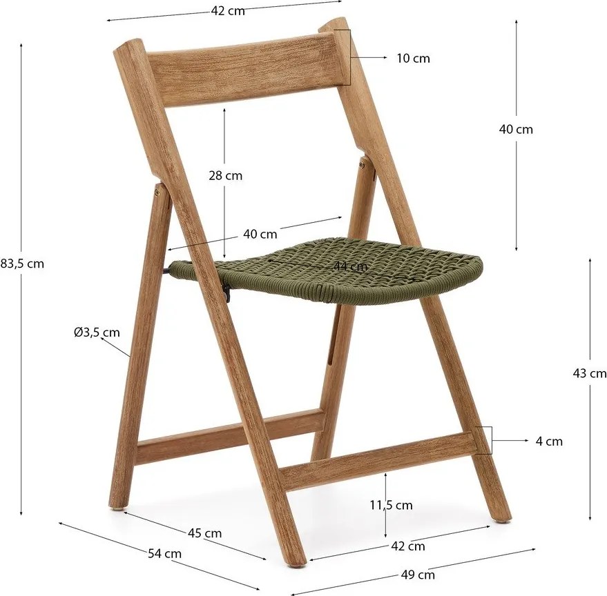 Dřevěná zahradní židle v zeleno-přírodní barvě Dandara – Kave Home