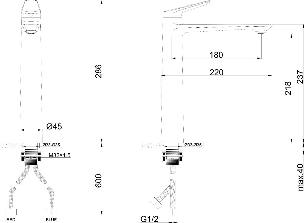 Gamma Evo, vysoká umyvadlová baterie h-286, chromová, GMA-BEUW-CH