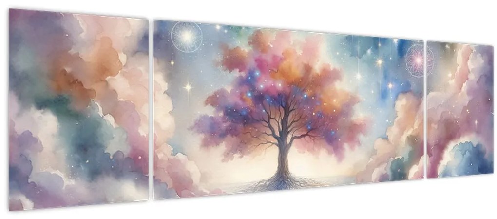 Obraz - Strom života v oblacích (170x50 cm)