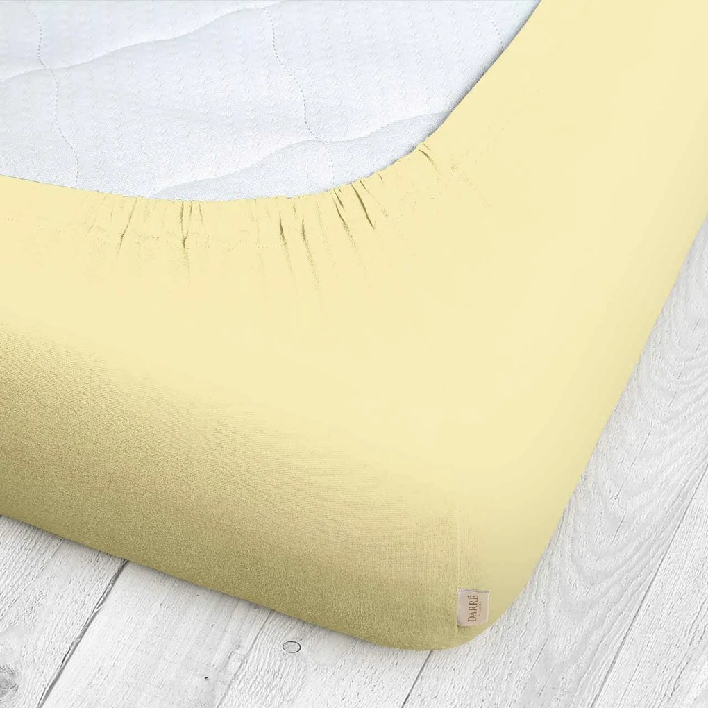Jersey prostěradlo světle žluté na výšku matrace do 20 cm Velikost: 160 x 200