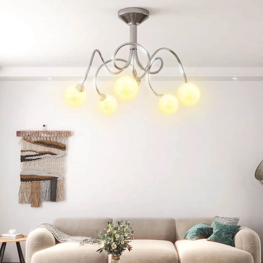 Stropní svítidlo s kulatými drátěnými stínidly pro 5 LED G9 337907