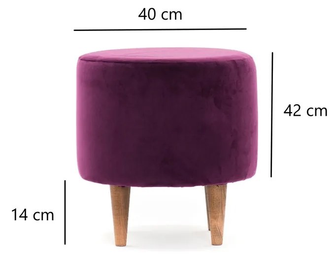 Atelier del Sofa Taburet Liza - Purple, Purpurová