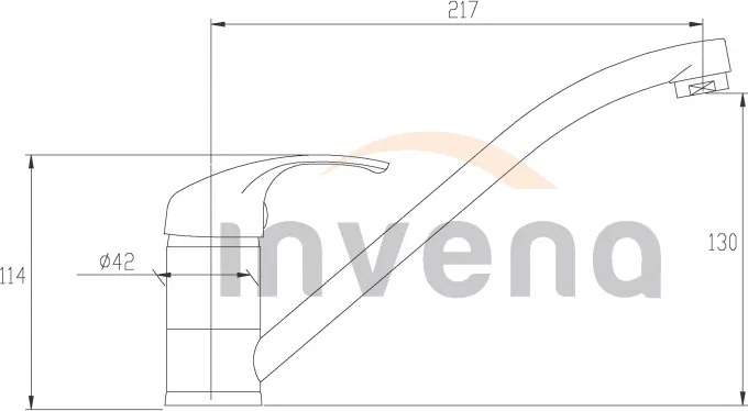 Invena Mitris, nízká dřezová baterie s otočným ramenem, černá matná, INV-BZ-79-004-A