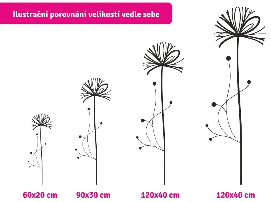 WALLVINIL Samolepky na zeď - Vysoký pletenec Barva: Modrá střední, Velikost: SADA 3 kusy (60x20+90x30+120x40cm)