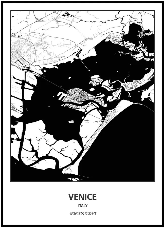 Plakát Mapa města (více variant měst) Rozměr plakátu: 40 x 50 cm, Město: Warsaw