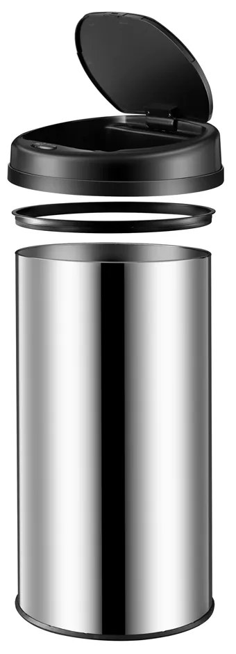 Bezdotykový odpadkový koš 30 l, nerezová ocel 105483