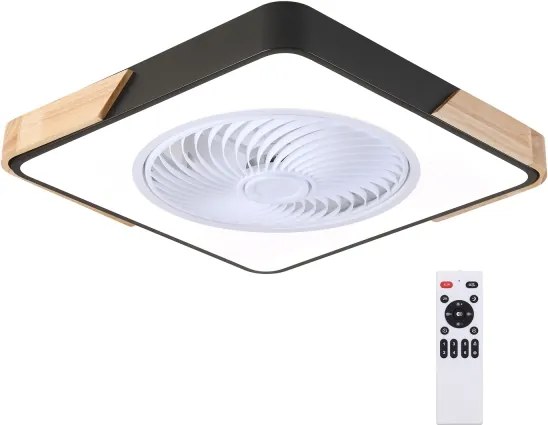 Brilagi-LED Stmív. svítidlo s ventilátorem LED/30W/230V 3000-6500K černá/dub+DO