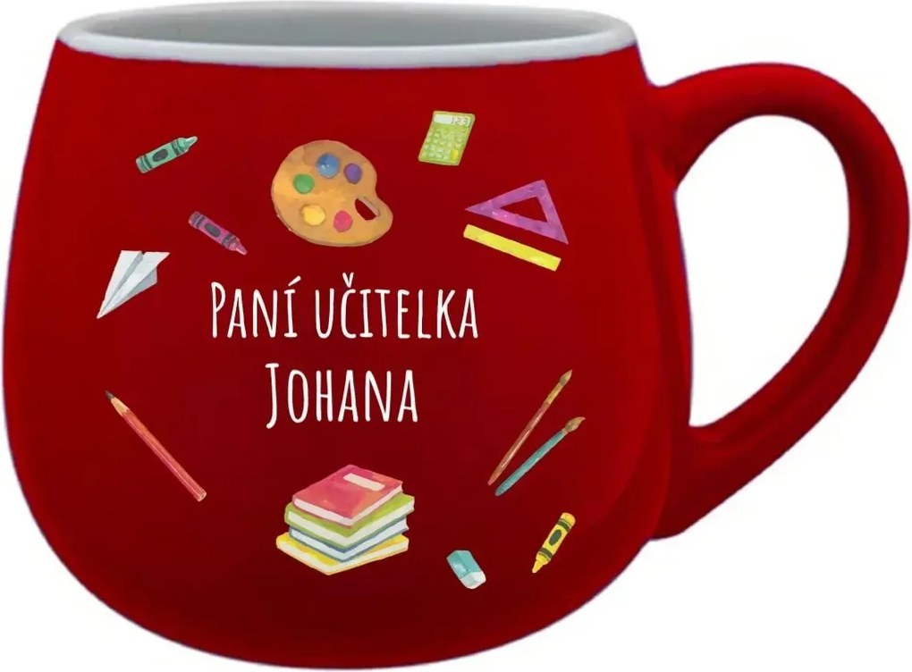 Personalizovaný keramický buclatý hrneček pro paní učitelku/pana učitele (pomůcky)