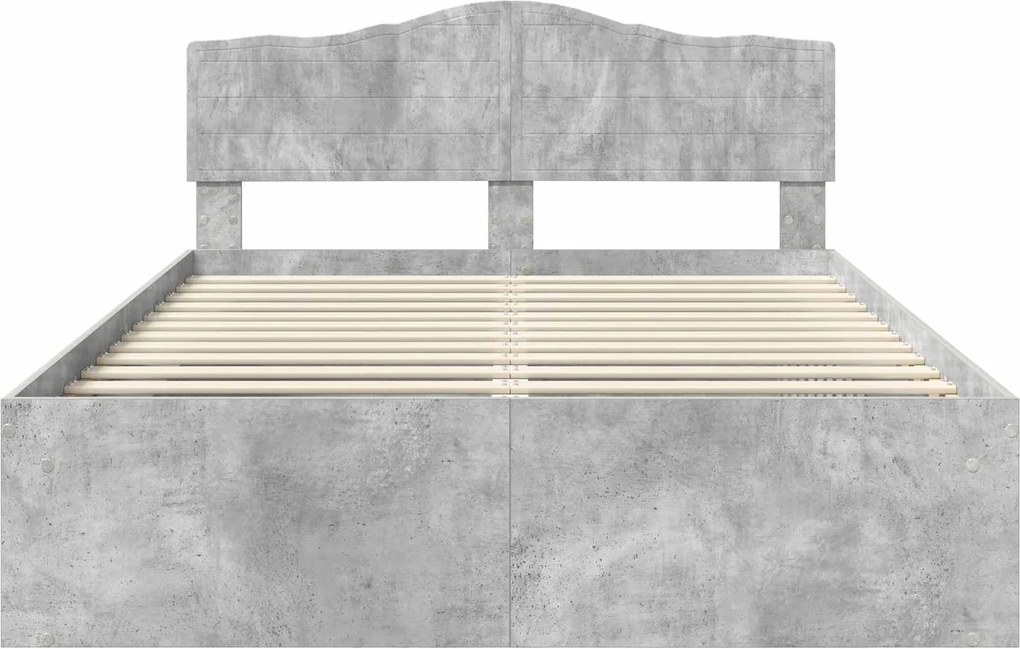 Rám postele Betonově šedá 150 x 200 cm Masivní borové dřevo 3412883