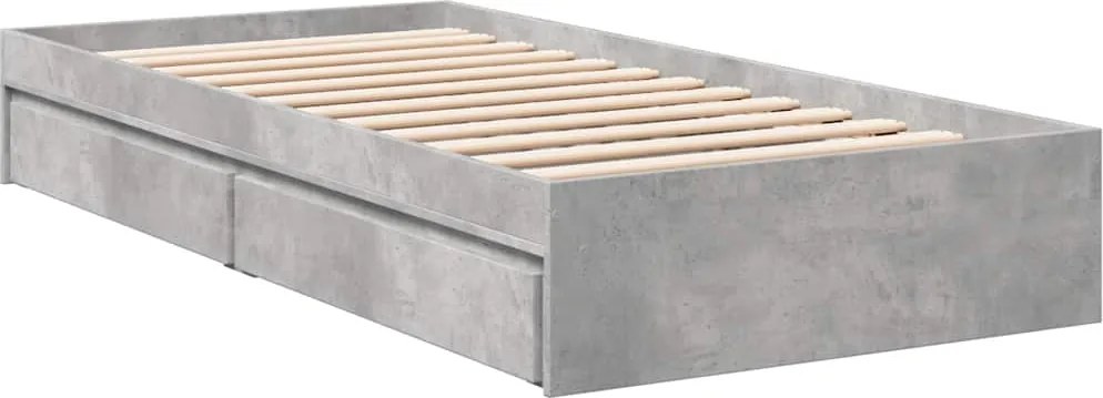 Rám postele se zásuvkami betonově šedý 90 x 190 cm kompozit 3280709